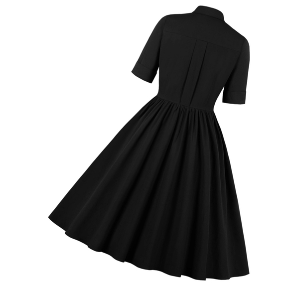 Dresses | Button Swing Pin Up Collar Dress | Poshmark